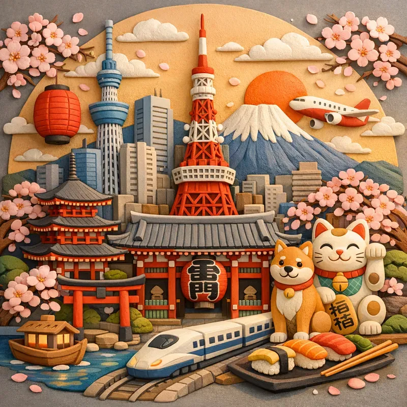 Clay Style Travel Diorama Illustrations ChatGPT Image Prompt | PromptBase