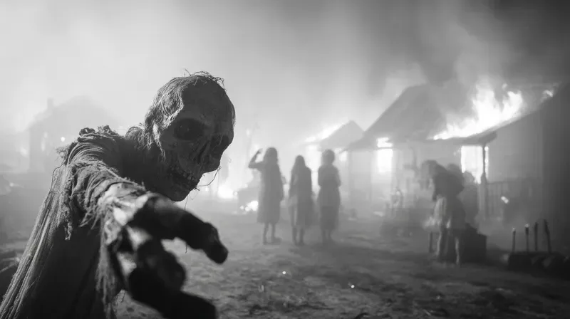 Bw Horror Cinematic Wallpapers Midjourney Prompt | PromptBase