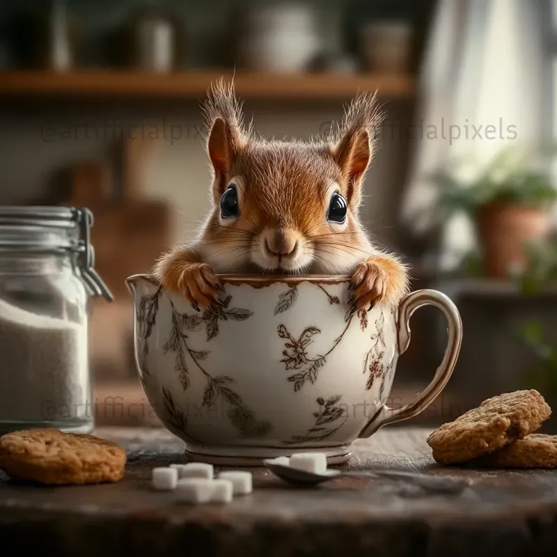 Adorable Realistic Teacup Animals Midjourney Prompt | PromptBase