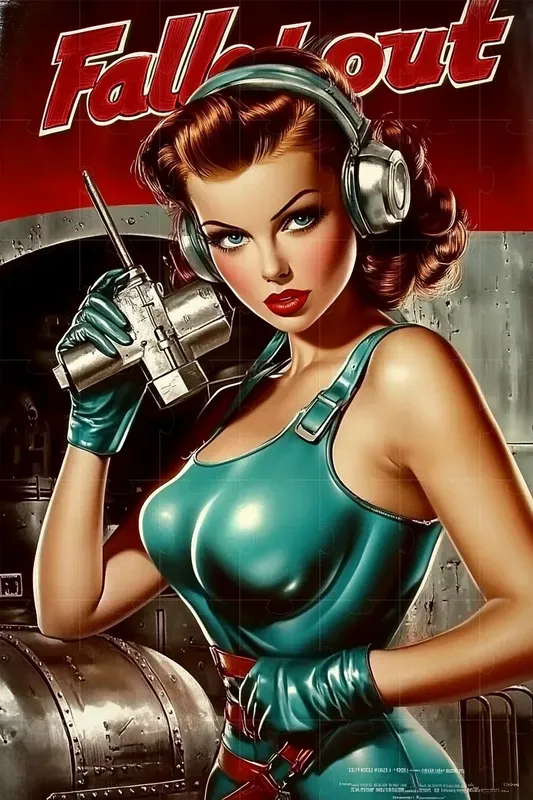 Fallout Retro Futurism Poster Pin Ups Midjourney Prompt | PromptBase