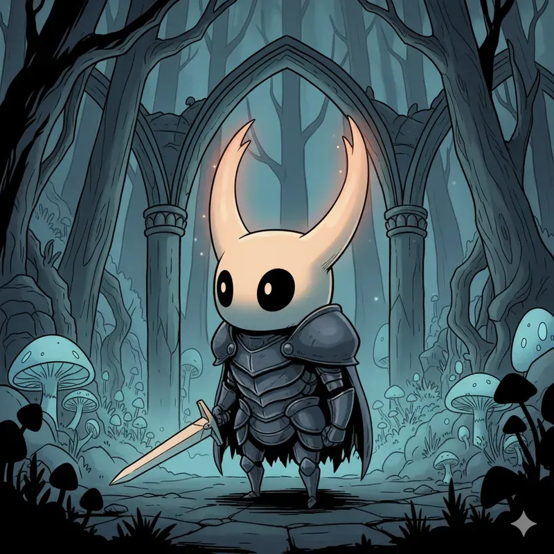 Hollow Knight Style Character Designs Gemini Image Prompt | PromptBase