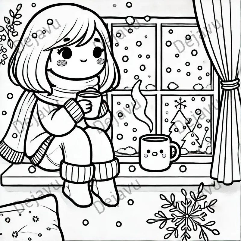 Girl Moments Coloring Book Pages DALL·E Prompt | PromptBase