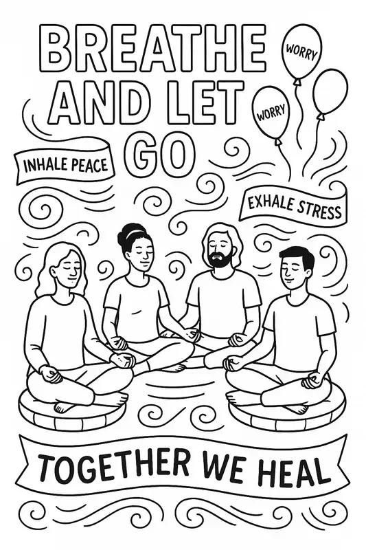 Mental Health Coloring Pages ChatGPT Image Prompt | PromptBase