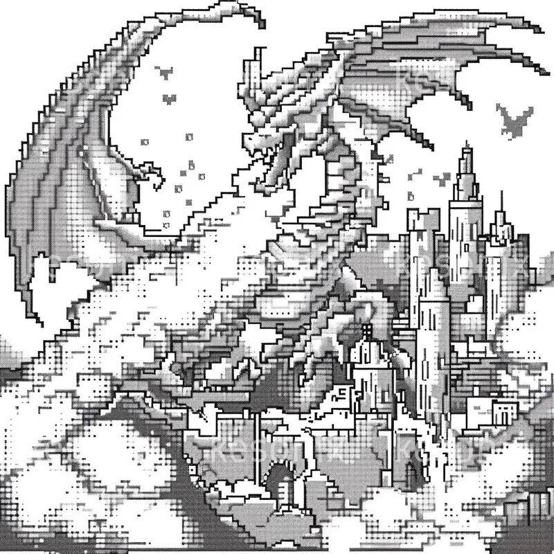 8bit Pixel Coloring Book Pages Retrogames Midjourney Prompt | PromptBase