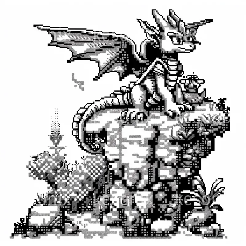 8bit Pixel Coloring Book Pages Retrogames Midjourney Prompt | PromptBase