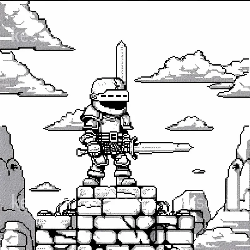 8bit Pixel Coloring Book Pages Retrogames Midjourney Prompt | PromptBase