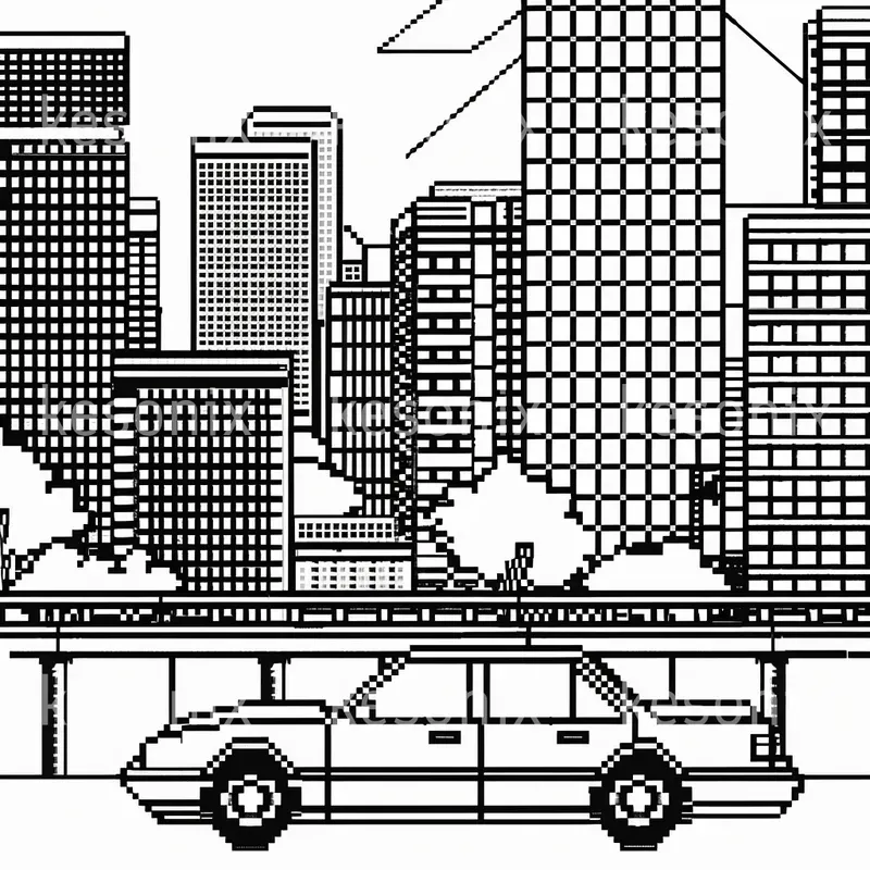 8bit Pixel Coloring Book Pages Retrogames Midjourney Prompt | PromptBase