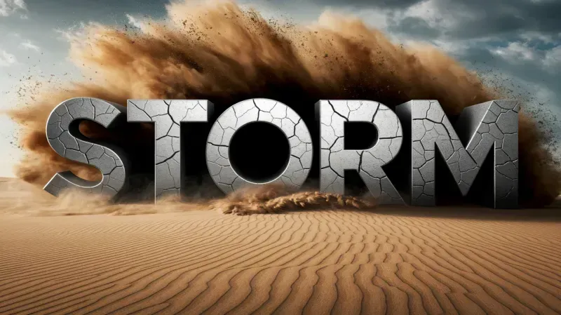 Desert Storm 3d Text Effects Ideogram Prompt | PromptBase