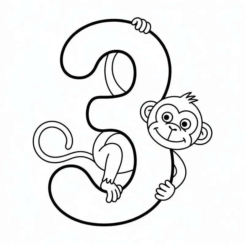 Number Fun Friendly Coloring Pages Ideogram Prompt | PromptBase