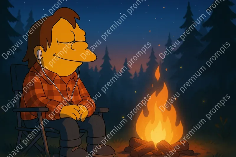Lofi Simpsons Stress Relief YouTube ChatGPT Image Prompt | PromptBase