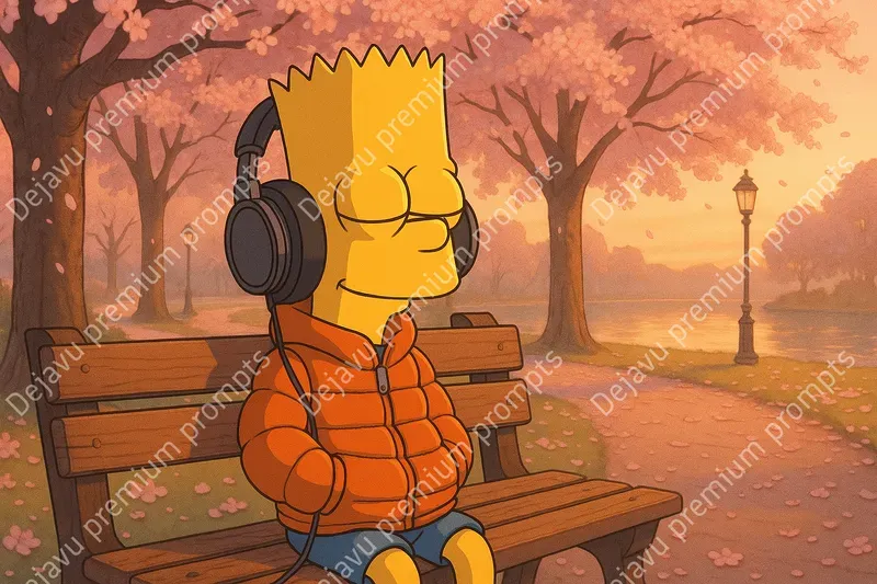 Lofi Simpsons Stress Relief YouTube ChatGPT Image Prompt | PromptBase