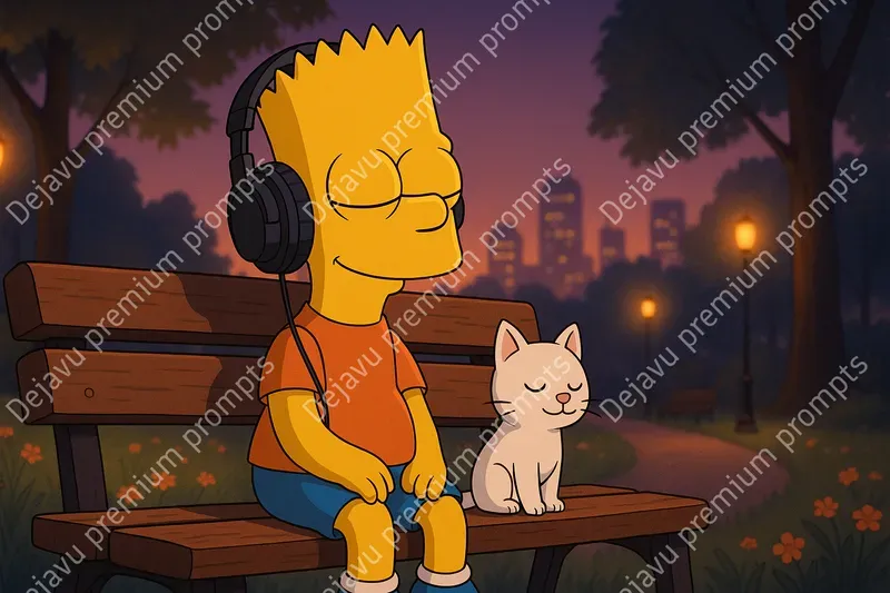 Lofi Simpsons Stress Relief YouTube ChatGPT Image Prompt | PromptBase