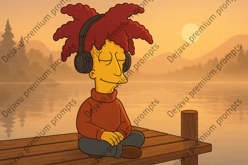Lofi Simpsons Stress Relief YouTube ChatGPT Image Prompt | PromptBase