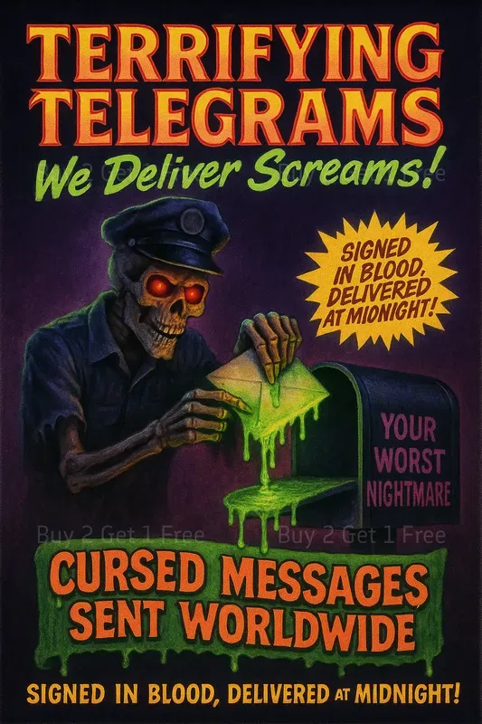 Creepy Comedy Horror Poster Sets ChatGPT Image Prompt | PromptBase