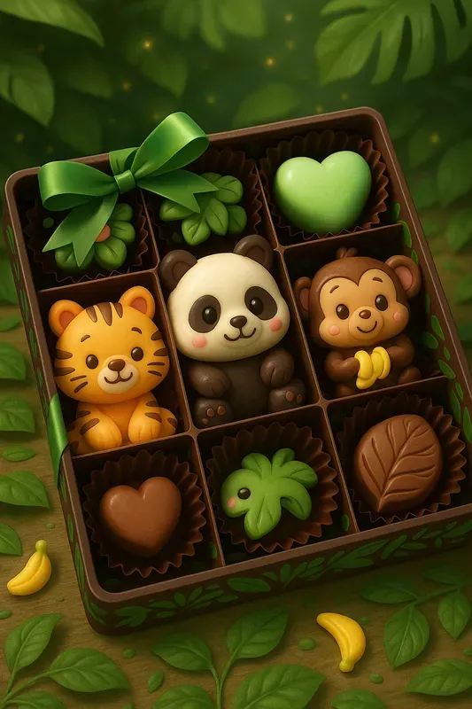 Whimsical Animal Chocolate Boxes ChatGPT Image Prompt | PromptBase