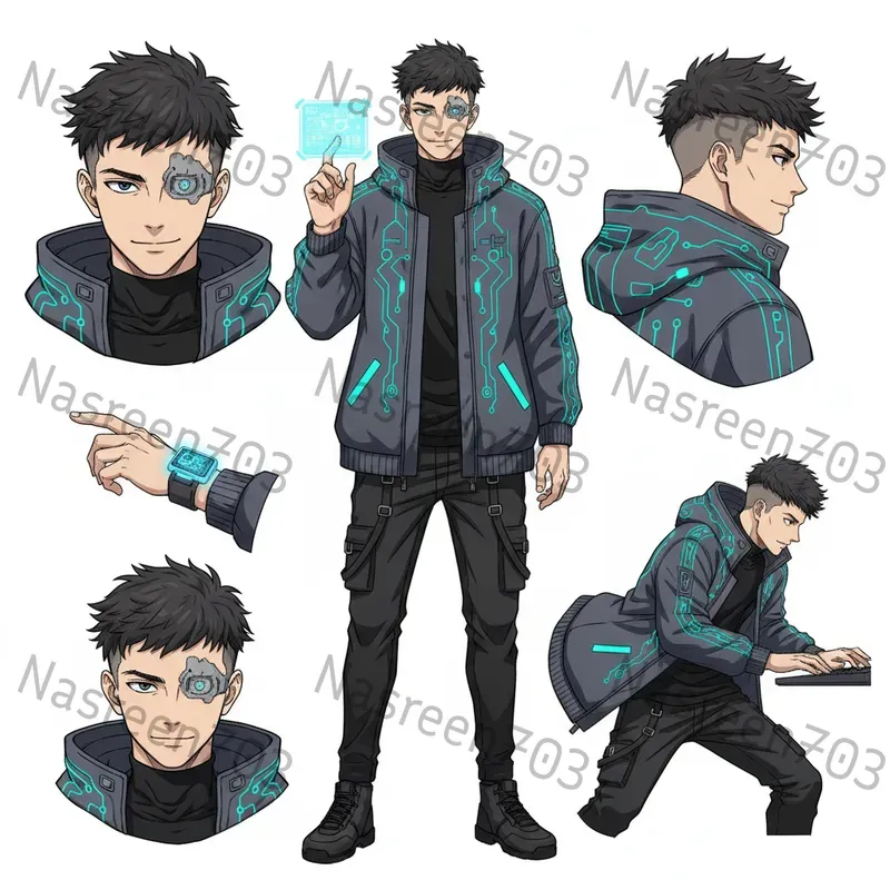 Cinematic Manhwa Character Sheets Gemini Image Prompt | PromptBase