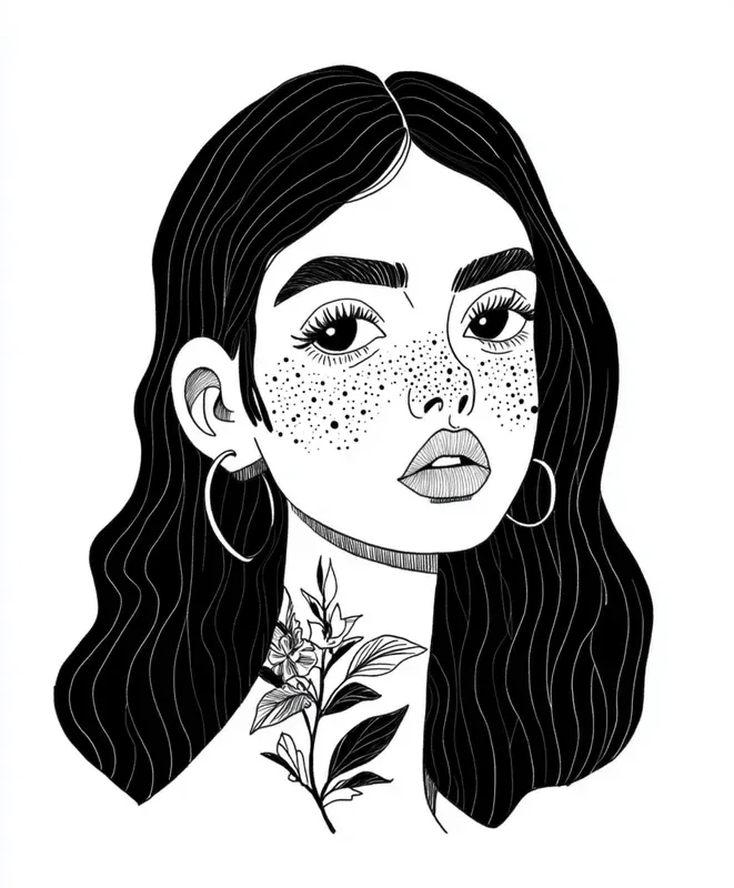 Expressive Hand Drawn Portrait Posters Midjourney Prompt | PromptBase