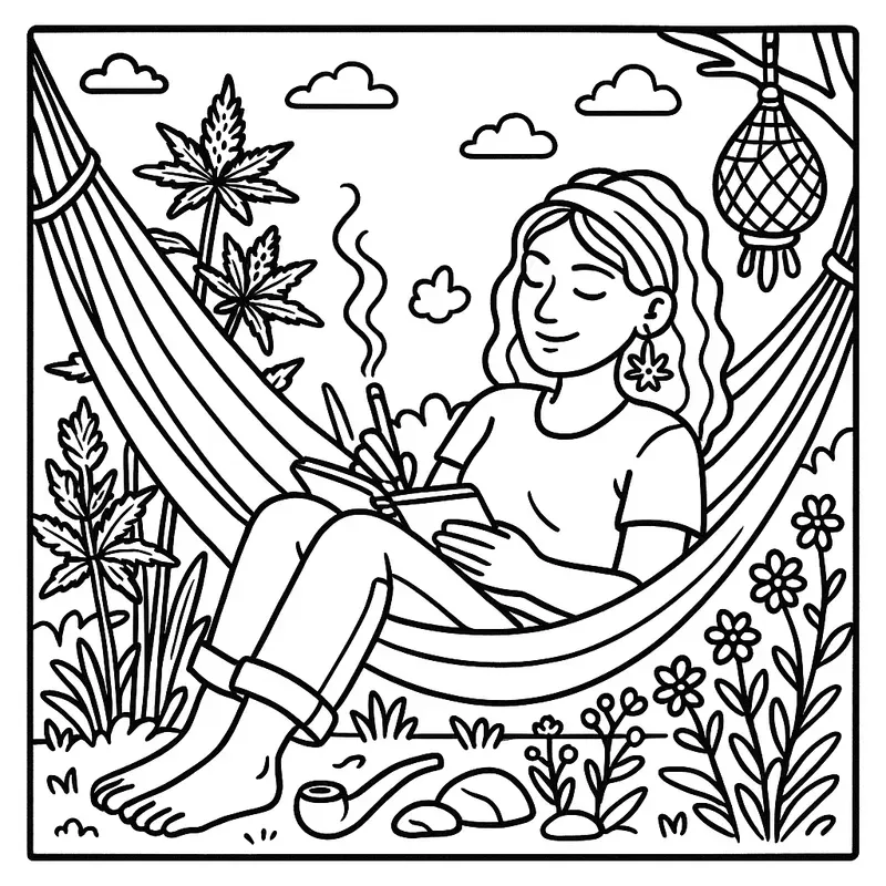 Stoner Girl Coloring Pages For Adults ChatGPT Image Prompt | PromptBase