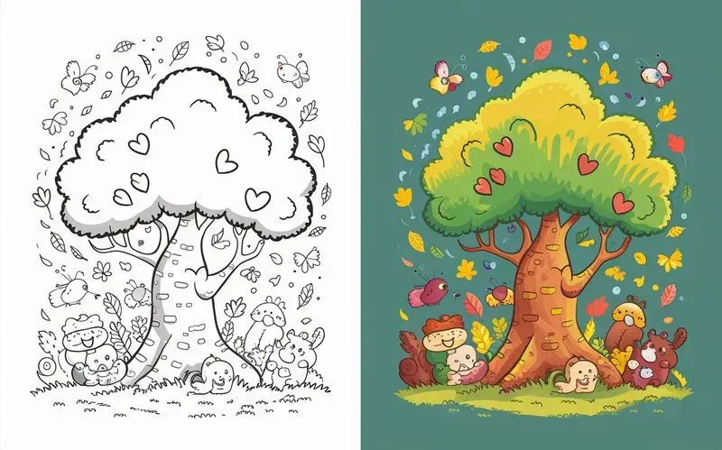 Children Coloring Pages With Bw Colors Ideogram Prompt | PromptBase