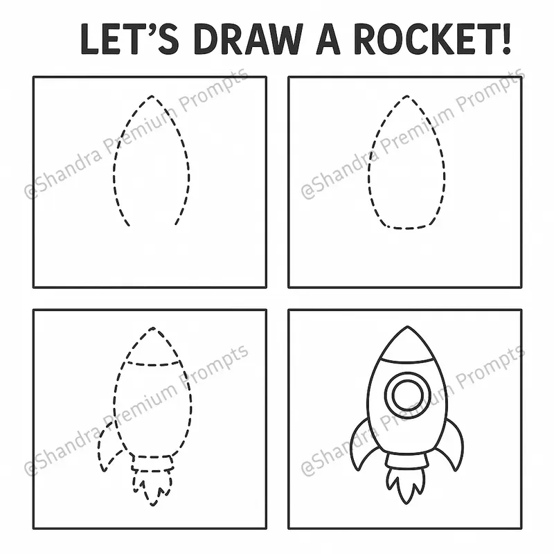 Step By Step Directed Drawings For Kids ChatGPT Image Prompt | PromptBase