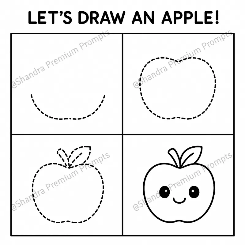 Step By Step Directed Drawings For Kids ChatGPT Image Prompt | PromptBase
