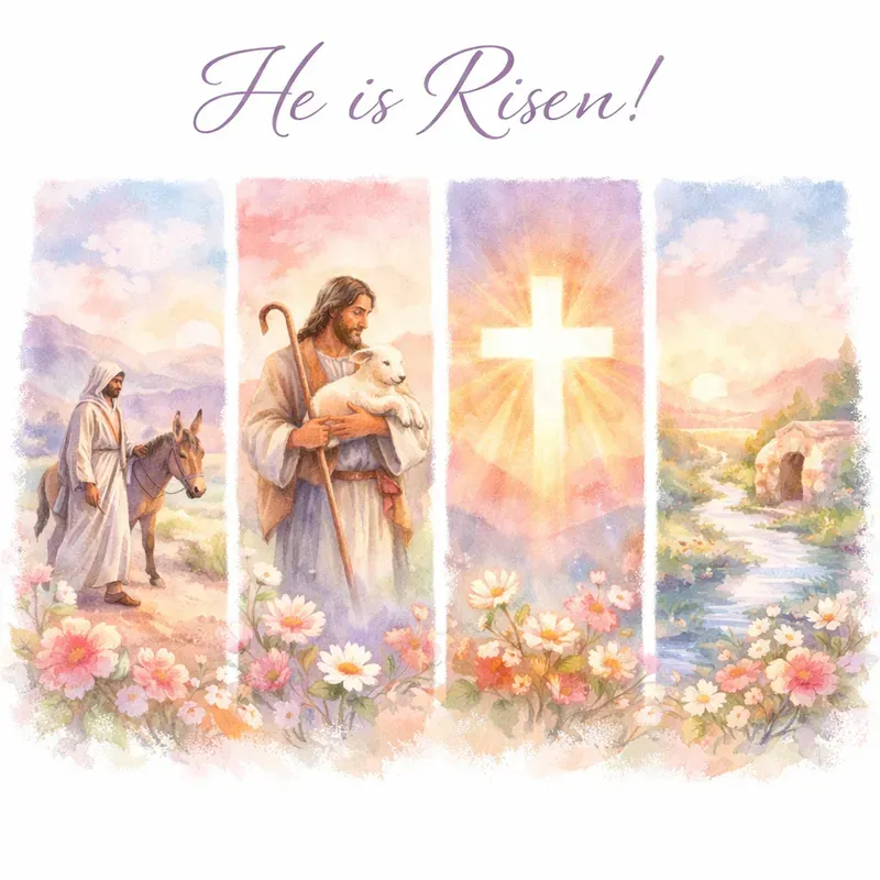 Christian Easter Illustrations ChatGPT Image Prompt | PromptBase