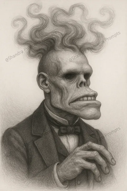 Grotesque Humanoid Creatures Drawings ChatGPT Image Prompt | PromptBase