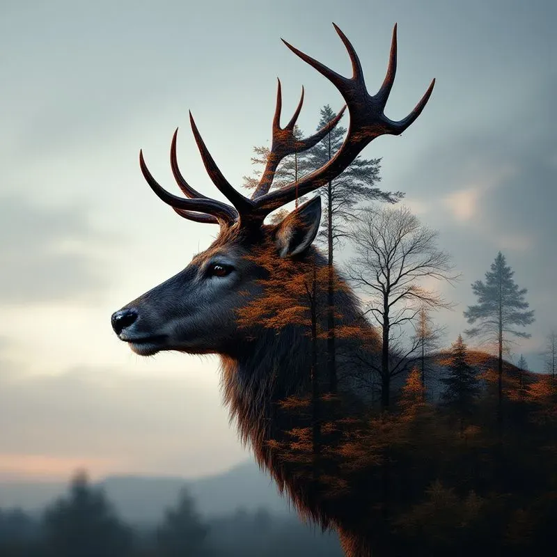 Double Exposure Portraits Animal FLUX Prompt | PromptBase