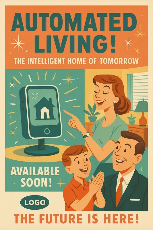 Retrofuturistic Tech Advertisements ChatGPT Image Prompt | PromptBase