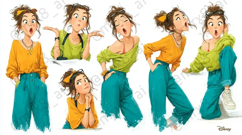 Anime Character Facial Expression Sheets Midjourney Prompt | PromptBase