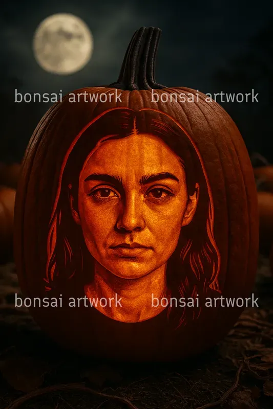 Halloween Pumpkin Carving Portraits ChatGPT Image Prompt | PromptBase