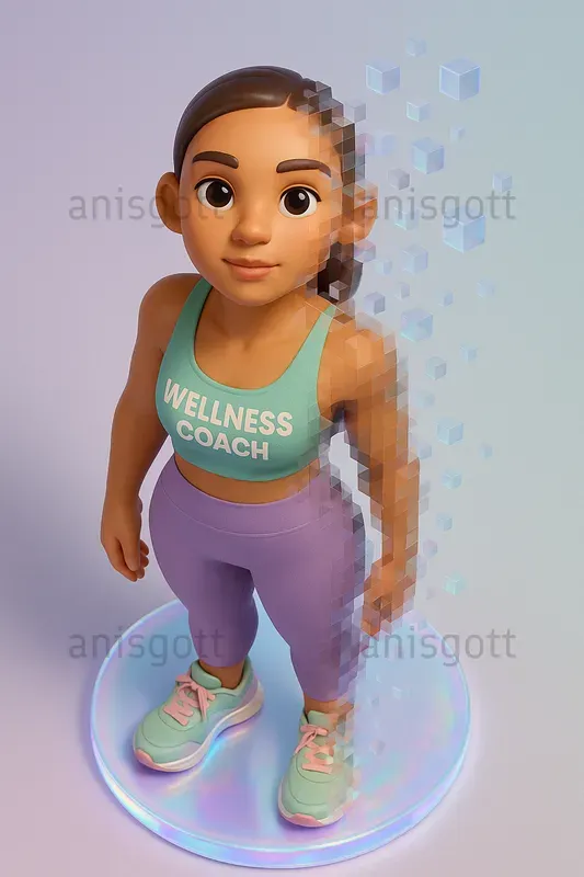 Holographic Figurines Pixel Fade Avatars ChatGPT Image Prompt | PromptBase
