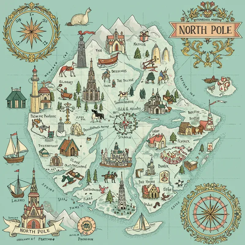Whimsical Travel Map Illustrations Imagen Prompt | PromptBase