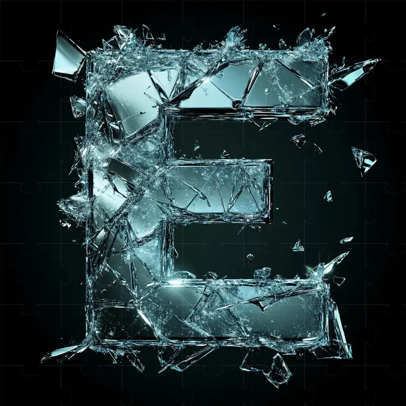 Shattered Glass Letter Logos Midjourney Prompt | PromptBase