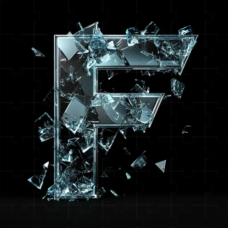 Shattered Glass Letter Logos Midjourney Prompt | PromptBase