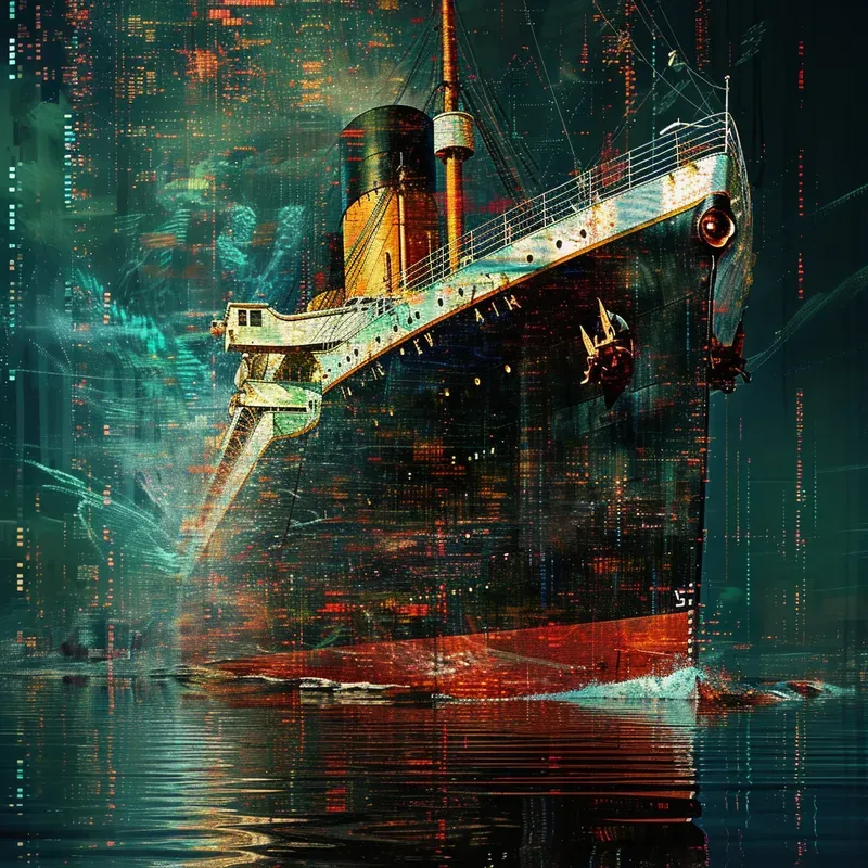 Digital Art With Pixelated Data Streams Midjourney Prompt | PromptBase