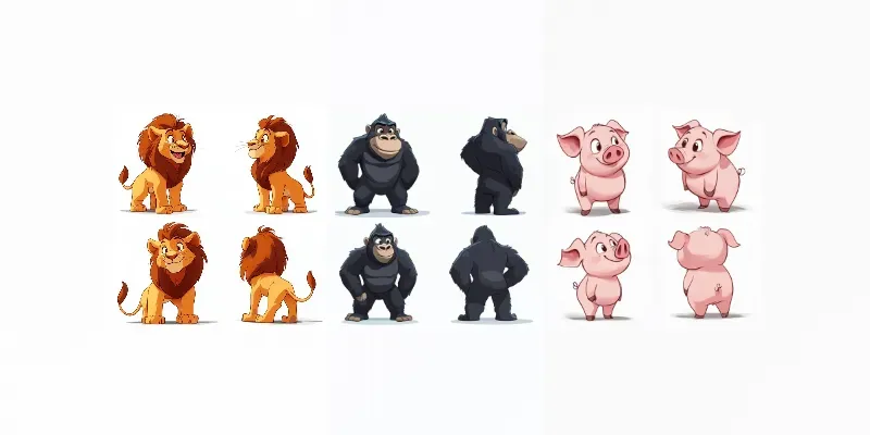 Cute Disney Animal Character Sheets Generator App | PromptBase