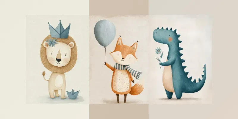 Soft Character Art For Kids Rooms Generator App | PromptBase