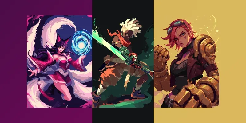Pixel Art League Of Legends Character Generator App | PromptBase