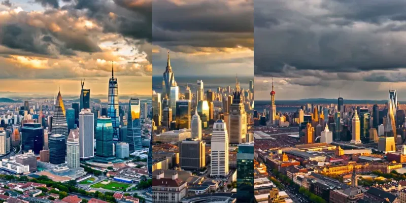 Cinematic Metropolises From Above Cities KLING AI Prompt | PromptBase