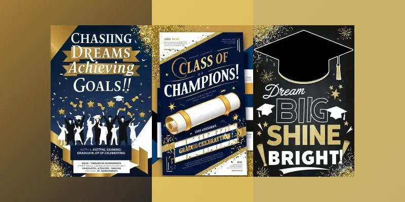 Celebratory Graduation Poster Design Generator App | PromptBase