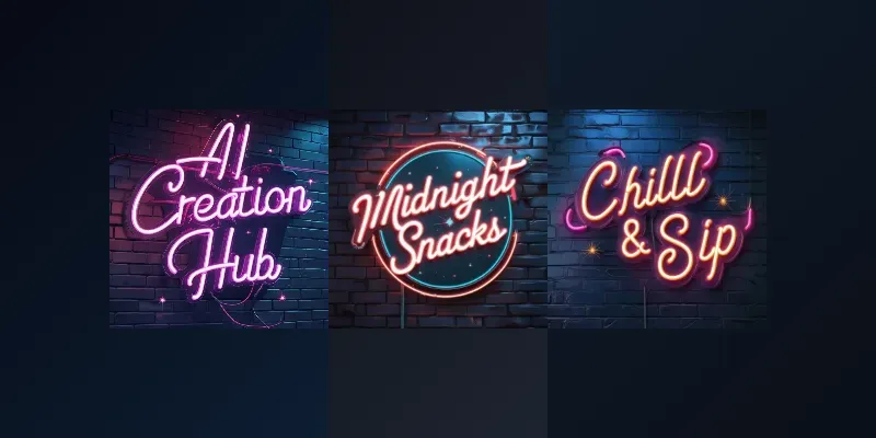 Vibrant Neon Sign Design Generator App | PromptBase