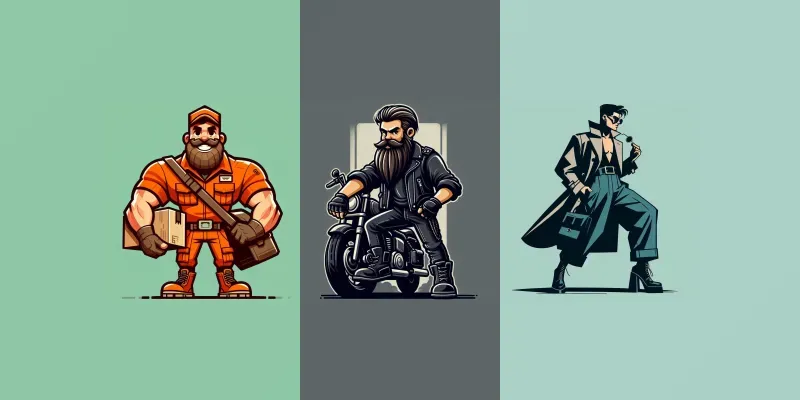 Bold Cartoon Characters With Poses Generator App | PromptBase