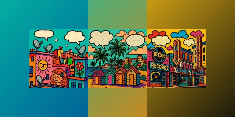 Pop Sky Worlds In Comic Clouds Generator App | PromptBase