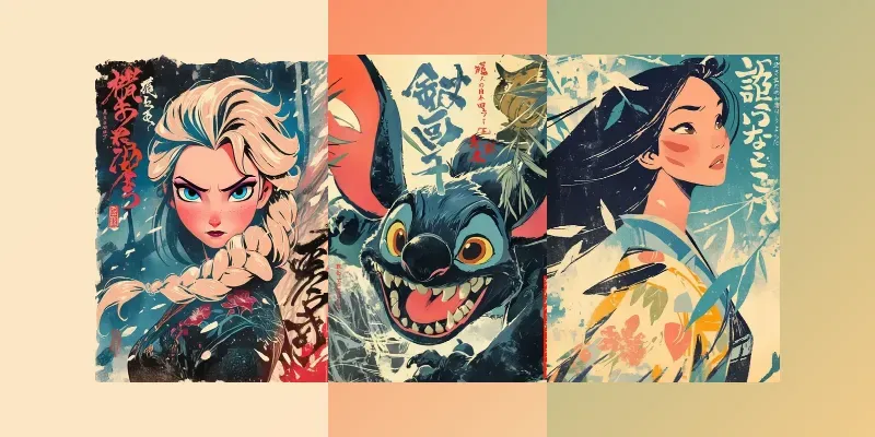 Vintage Japanese Disney Poster Generator App | PromptBase