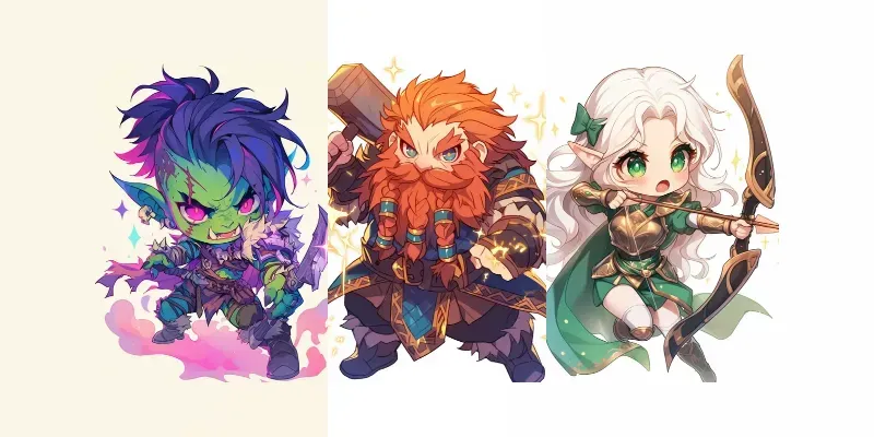 Chibi Dnd Character Illustration Generator App | PromptBase