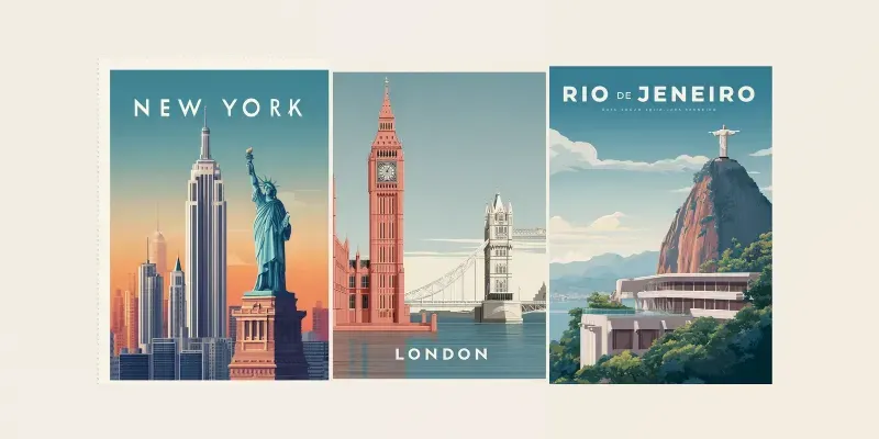 Minimalist Landmark Poster Generator App | PromptBase