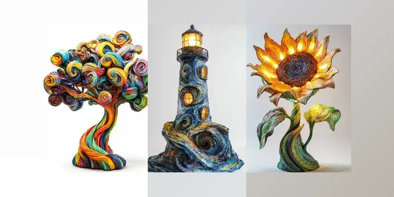 Van Gogh 3d Sculpture Maker Generator App | PromptBase