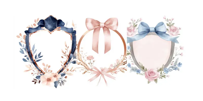 Elegant Ribbon Bow Frame Clipart Generator App | PromptBase