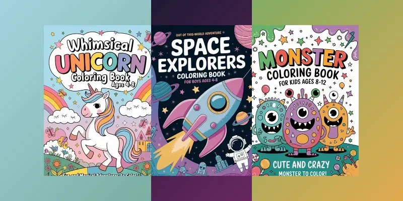 Kdp Amazing Coloring Book Cover For Kids Ideogram Prompt | PromptBase